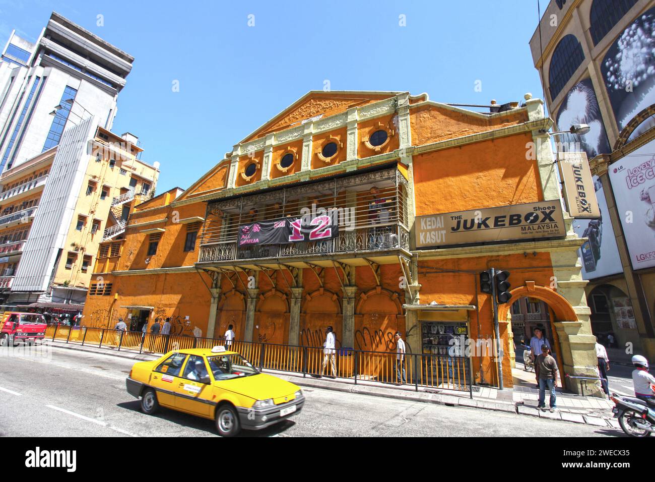 View of old shop houses at Jalan Tun Perak in Kuala Lumpur, Malaysia ...