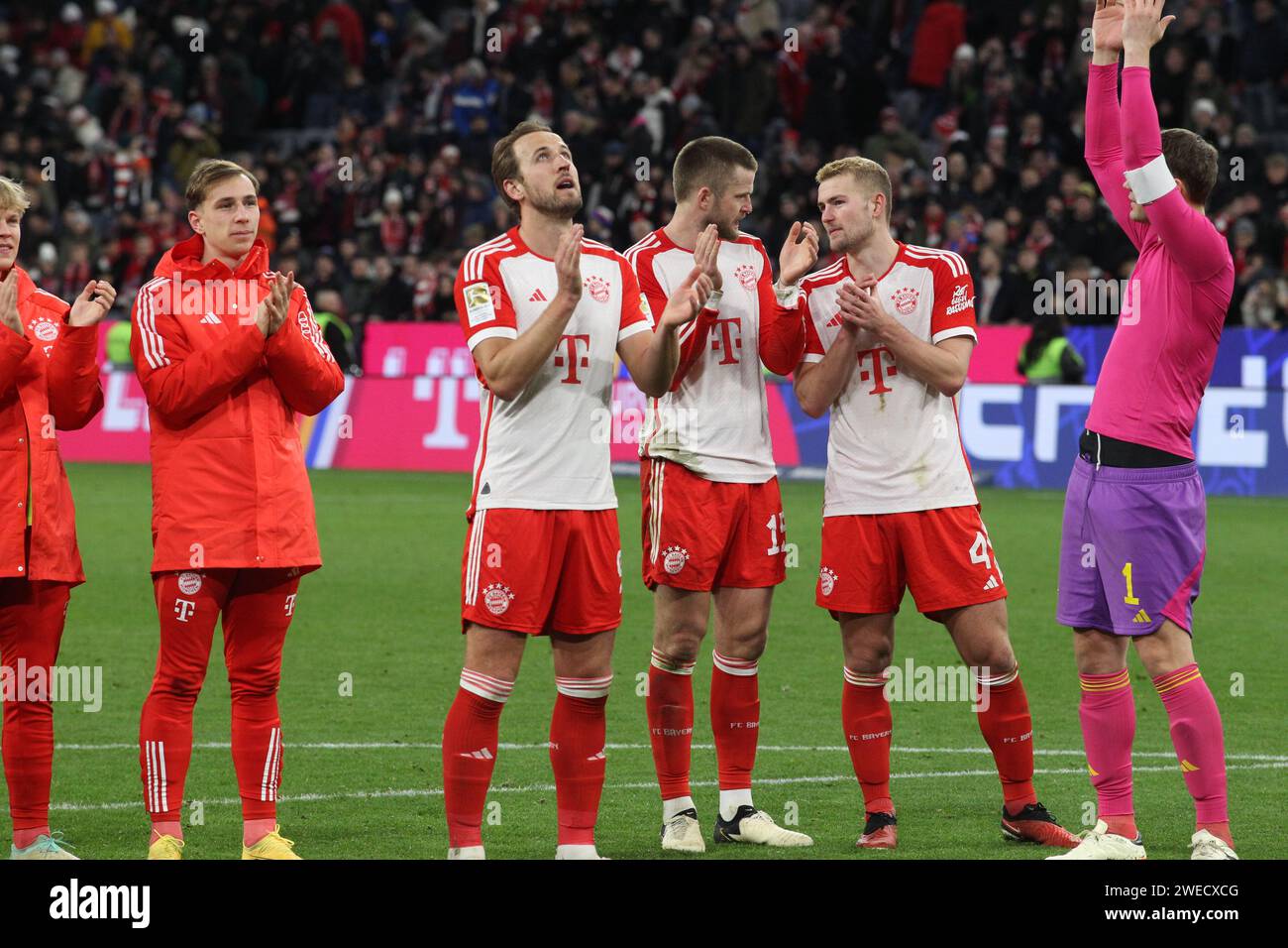 MUNICH, Germany - 24. January 2024: (L-R) 34 Lovro ZVONAREK, 9 Harry ...