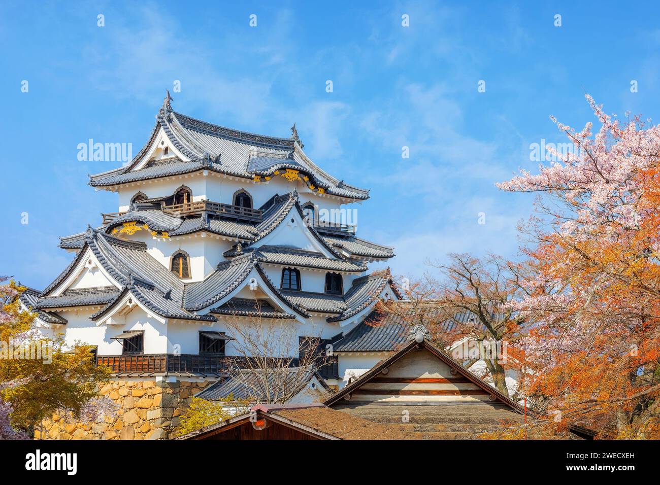 Shiga, Japan - April 3 2023: Hikone Castle completed in 1622, a ...