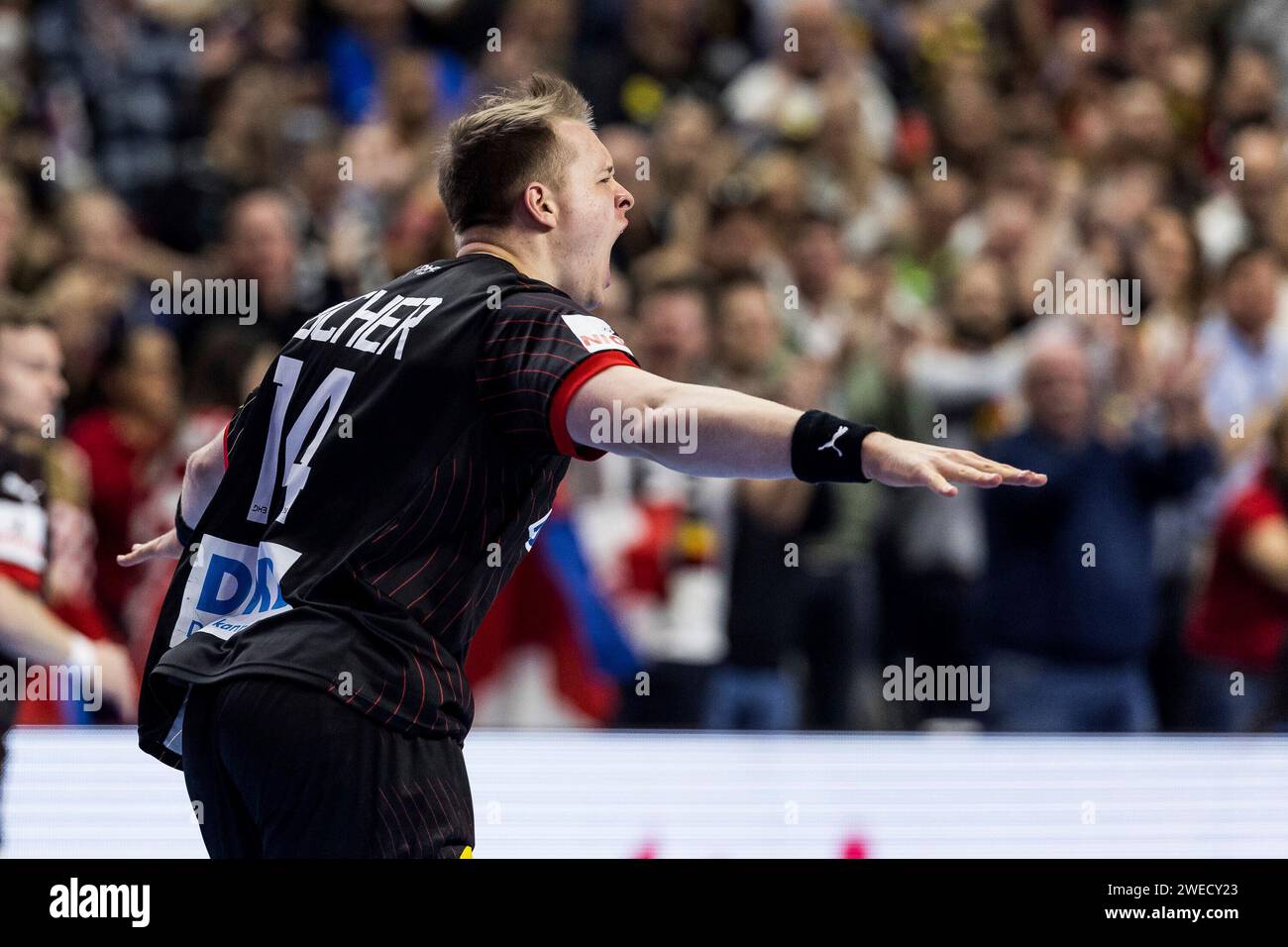 Justus Fischer (Deutschland, #14) jubelt MEN?S EHF EURO 2024 ...