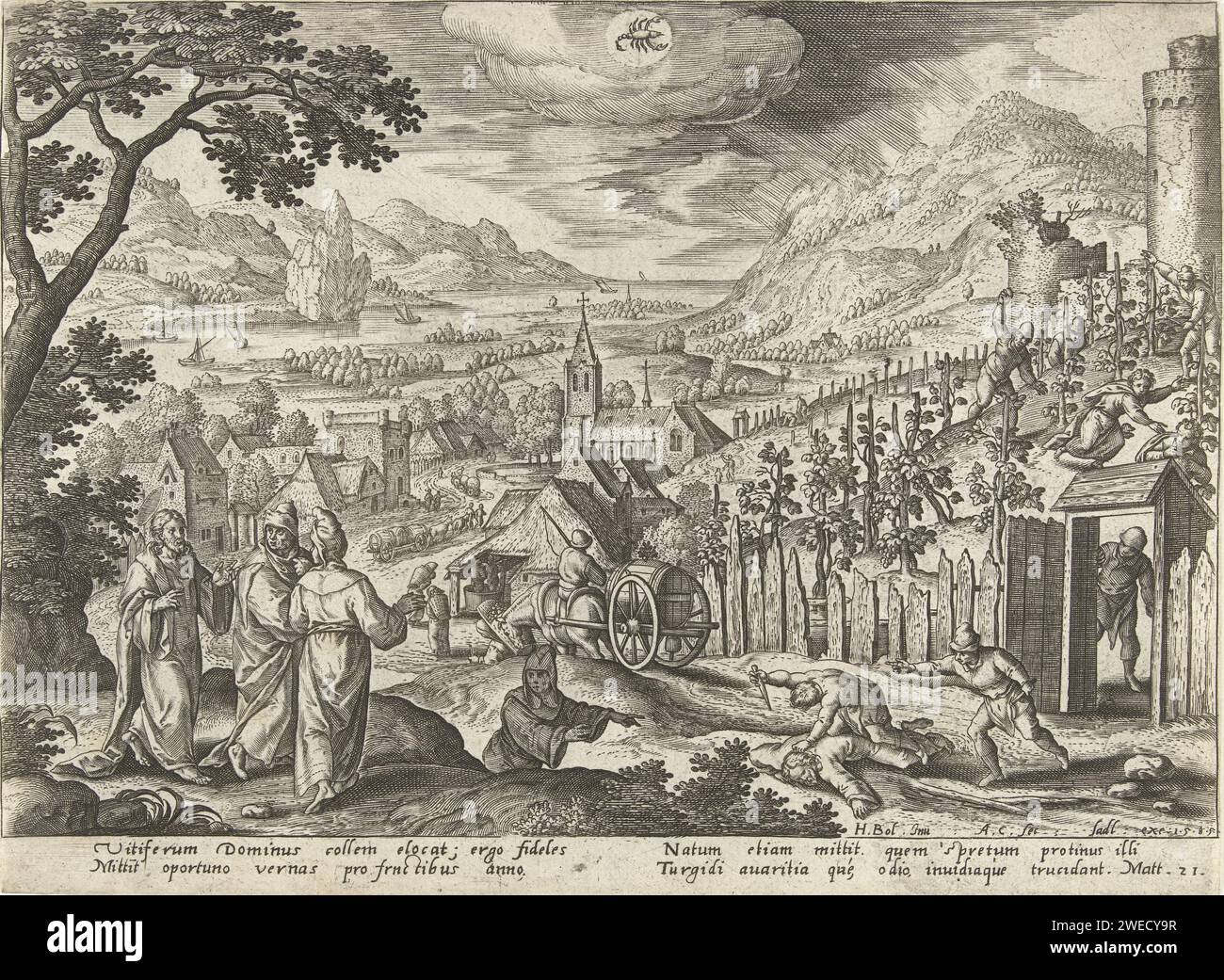 October: The parable of the tenants of the Wijngaard, Adriaen Collaert ...