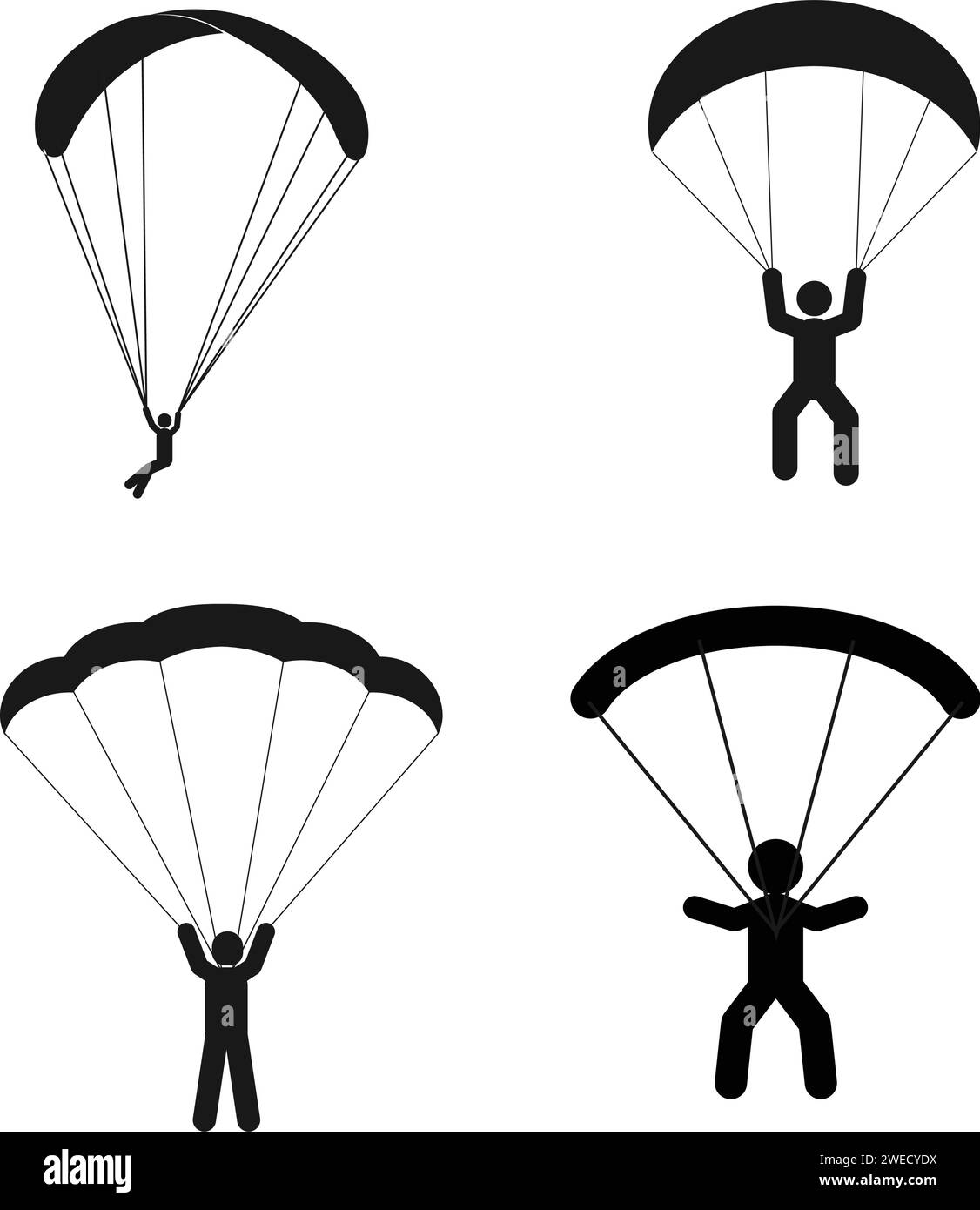Paragliding silhouette vector vectors hi-res stock photography and ...