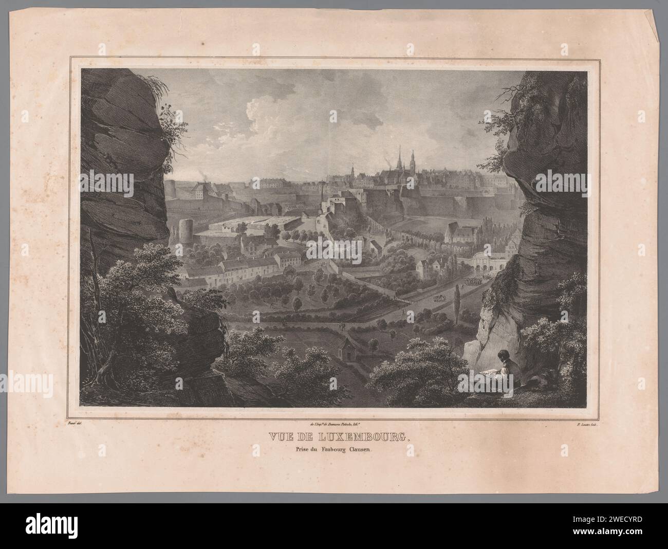 View of the Clausen district in Luxembourg, Paulus Lauters, After Jean ...