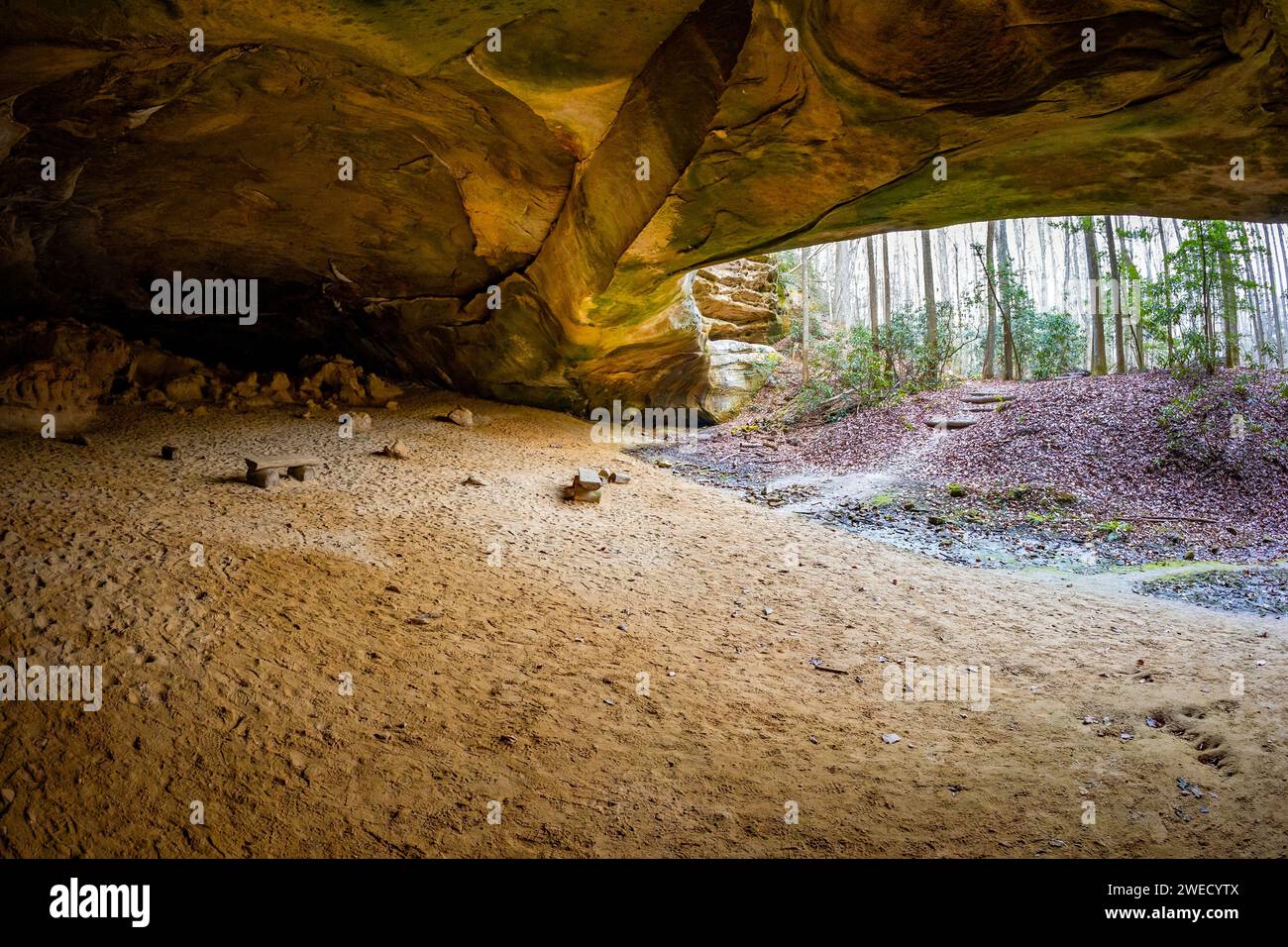 Hazard Cave trail rocks formation at Big South Fork National River and ...