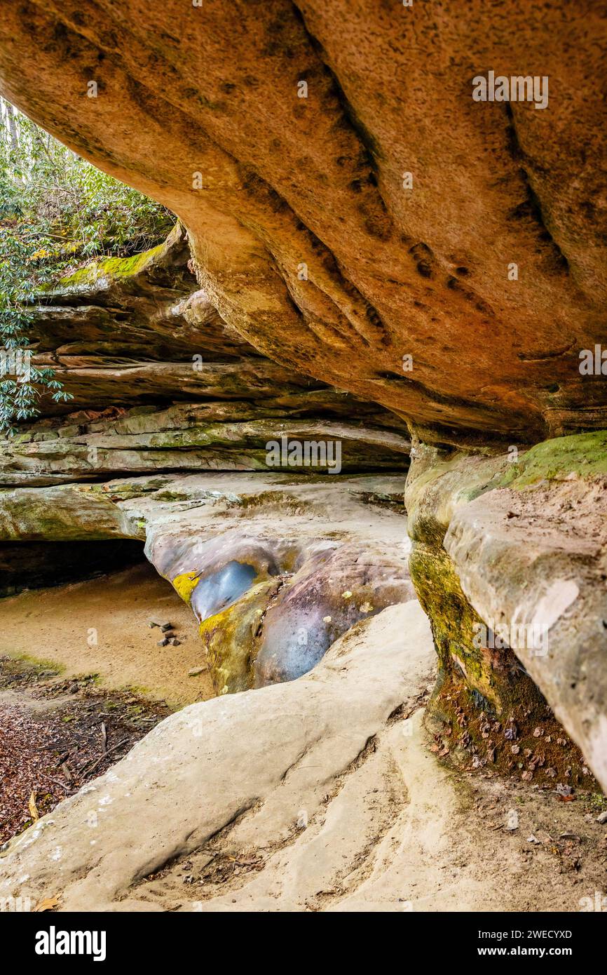 Hazard Cave trail rocks formation at Big South Fork National River and ...