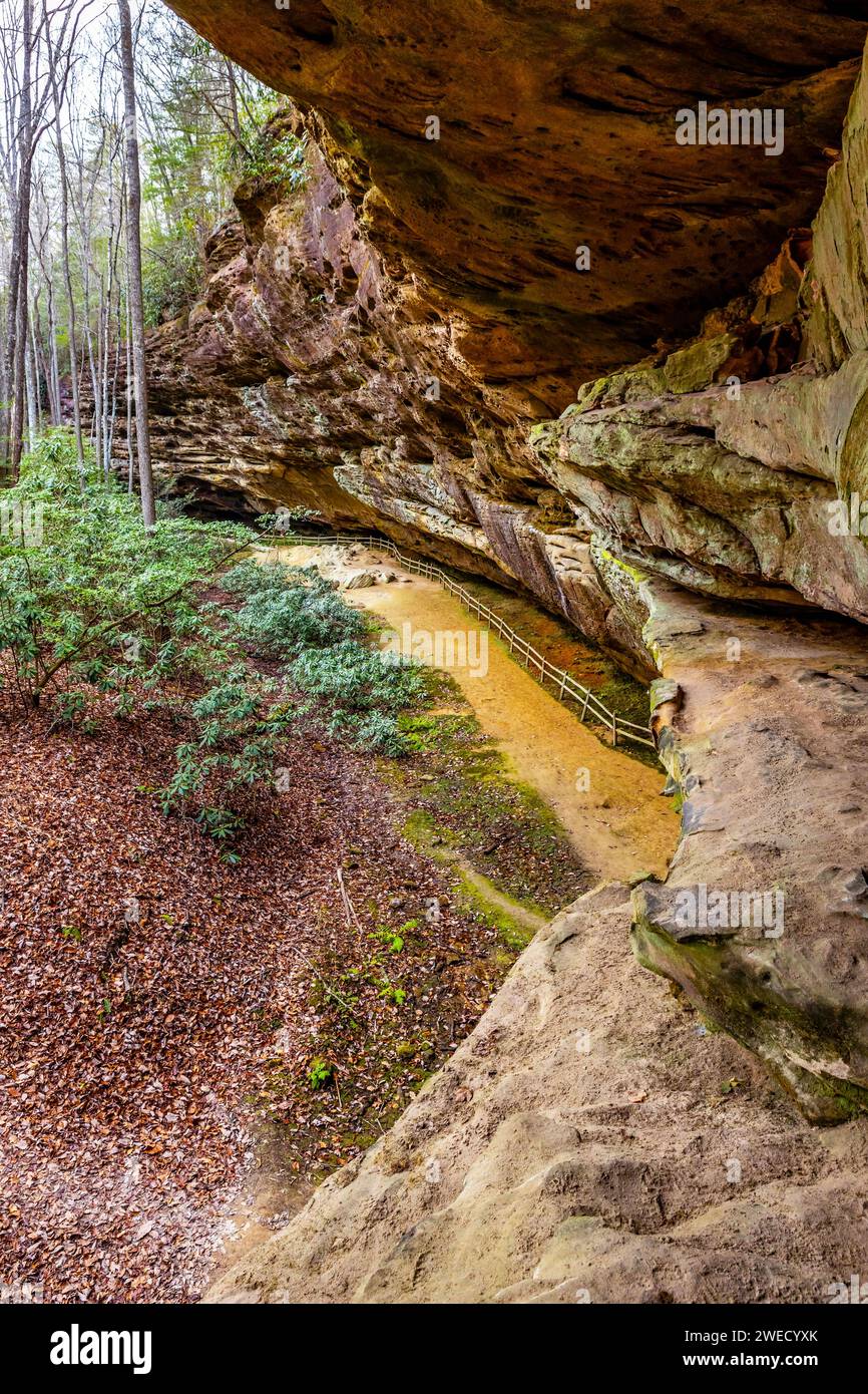 Hazard Cave trail rocks formation at Big South Fork National River and ...