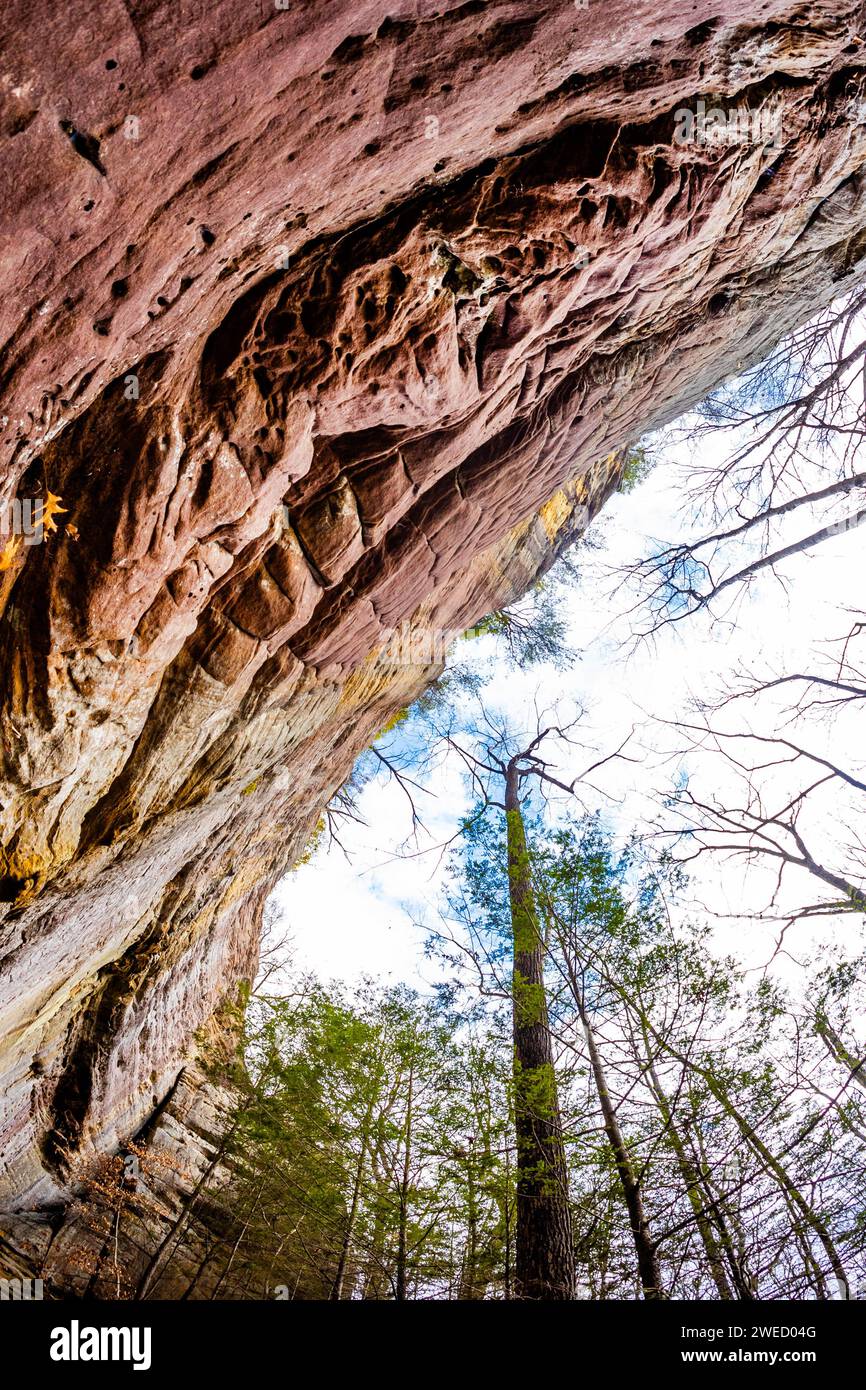Scenic rocks erosion formation on Twin Arches trail in Big South Fork ...