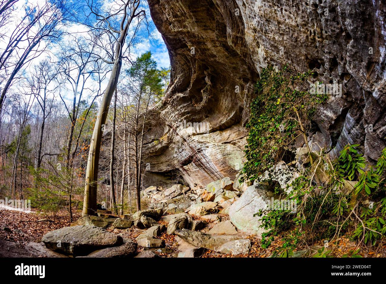 Scenic rocks erosion formation on Twin Arches trail in Big South Fork ...