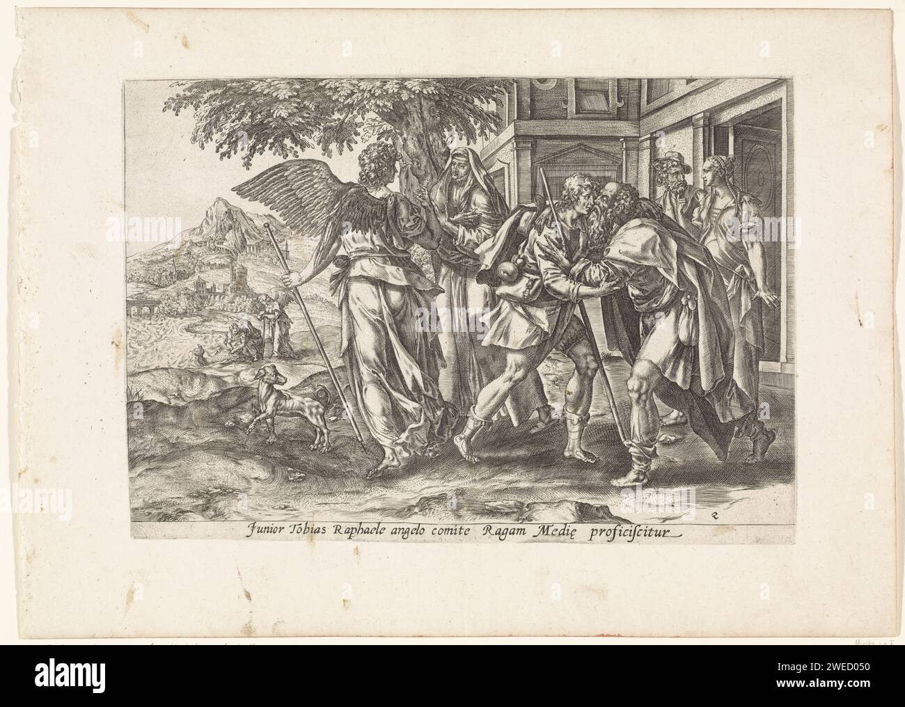 Tobias and the angel say goodbye to Tobit and Anna, Anonymous, After ...