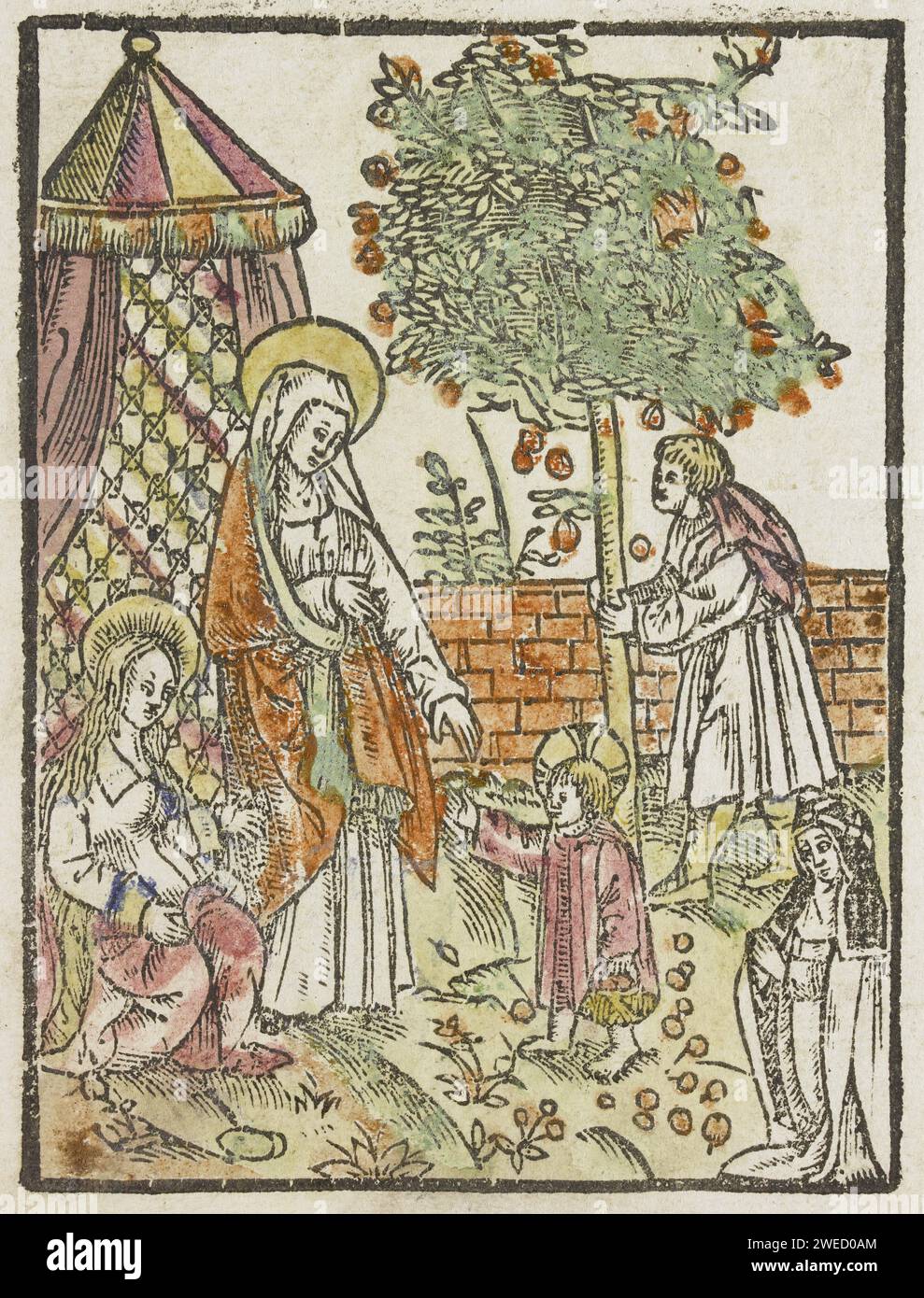 The Holy Family in the Garden, Anonymous, 1490 - 1510 print Mary with ...