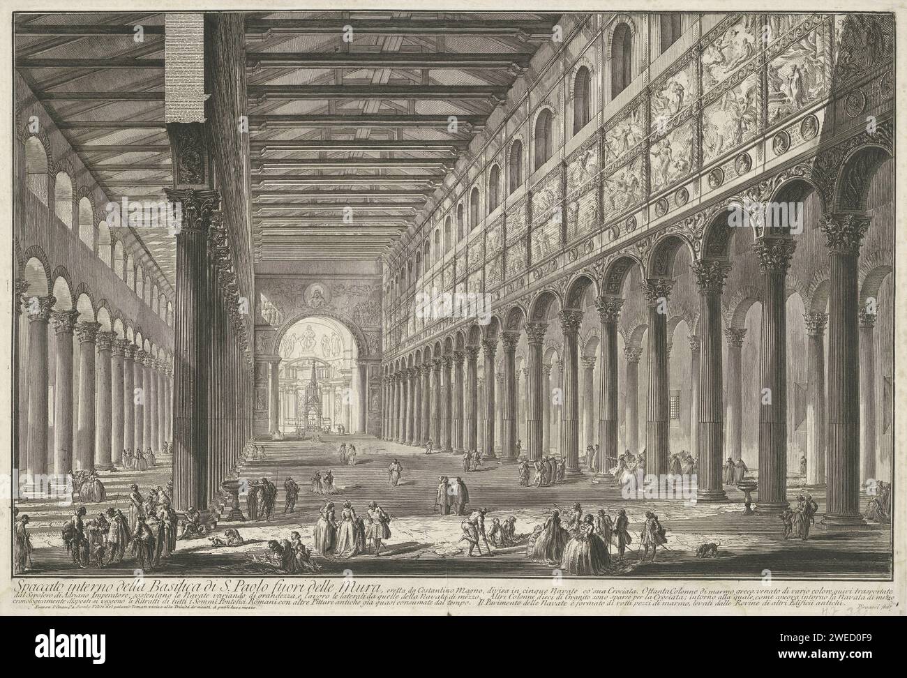 Interior of the Sint -Paulus outside the walls in Rome, Giovanni ...