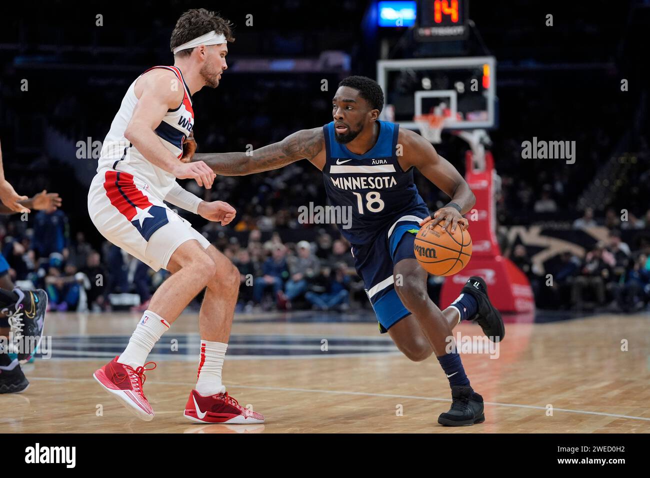 Minnesota Timberwolves guard Shake Milton (18) drives against the ...