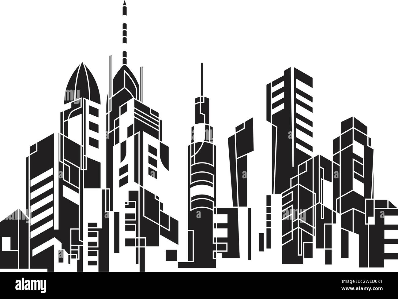 Modern City skyline . city silhouette. vector illustration in flat ...