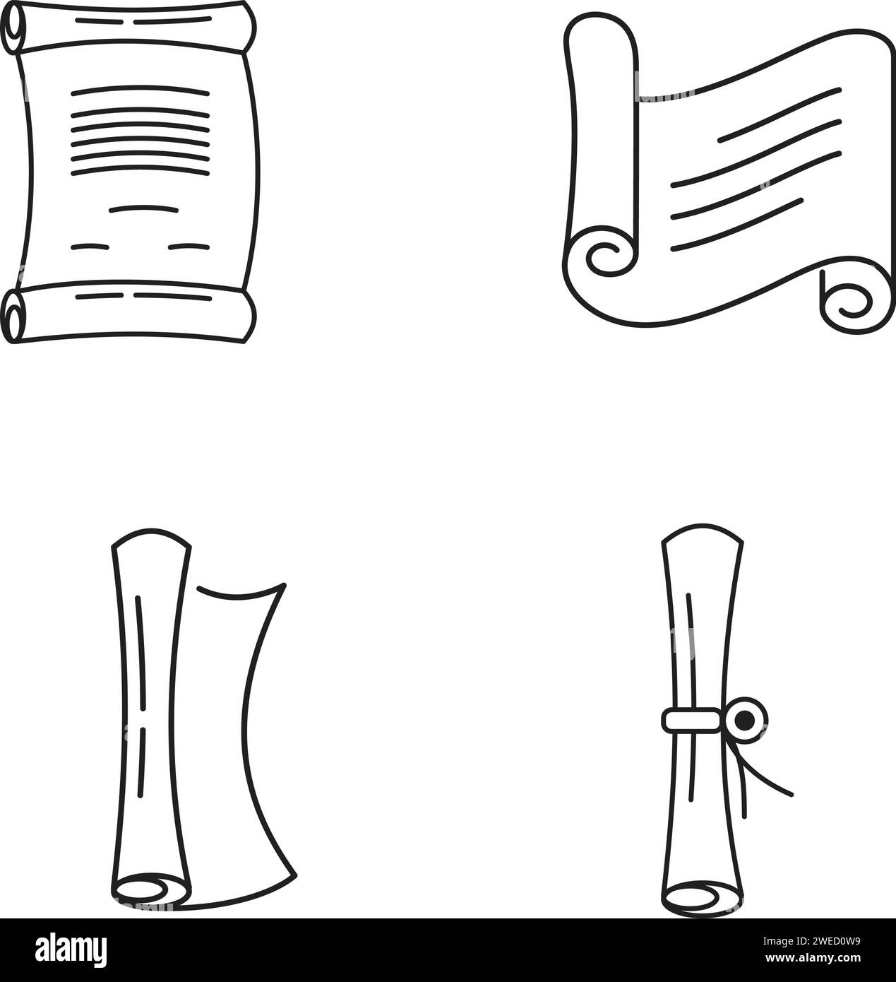 Old paper with line art icon design template Stock Vector Image & Art ...