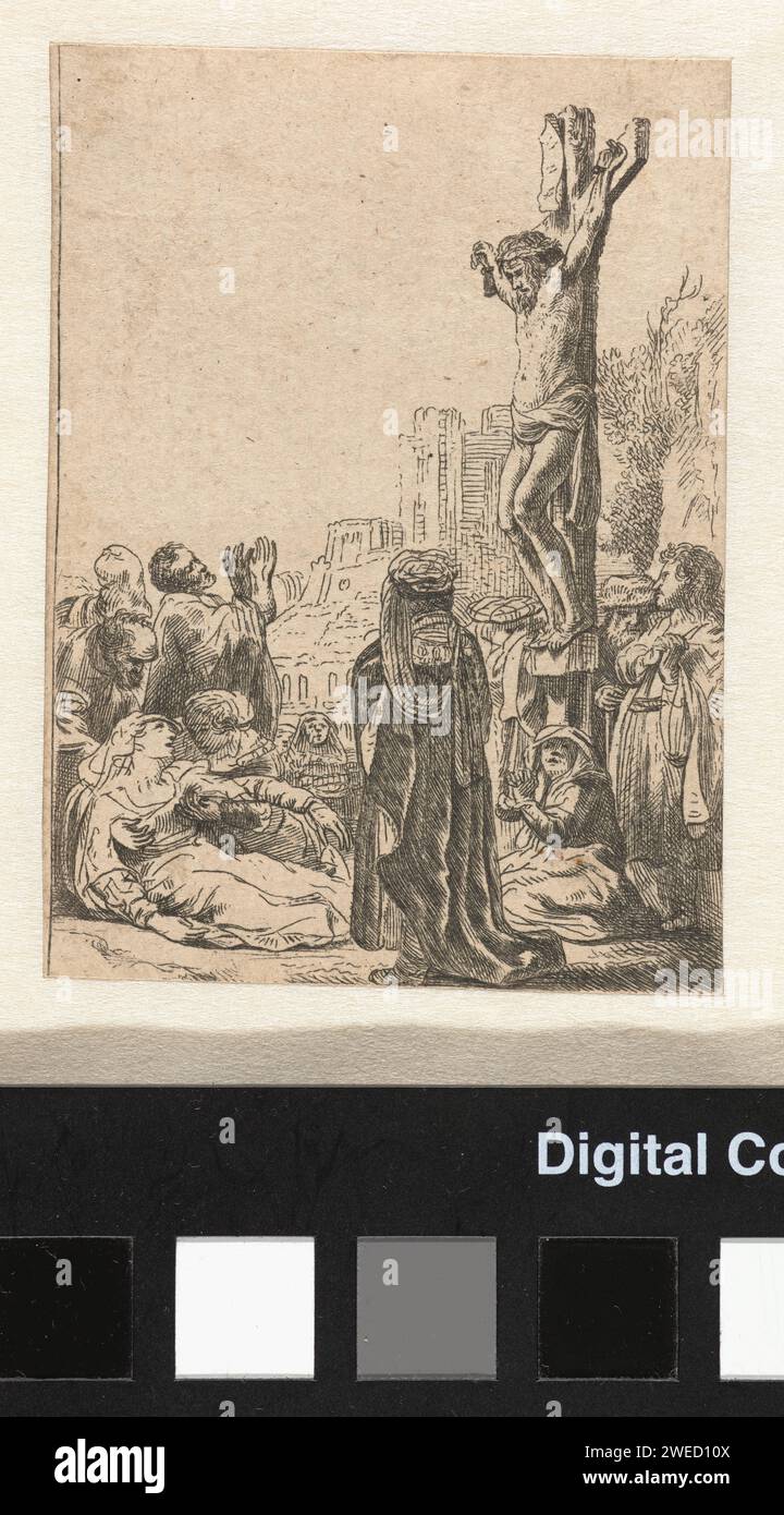 The crucifixion: small plate, anonymous, after Rembrandt van Rijn, after 1635 print paper ...