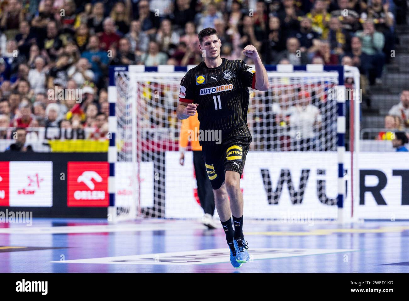 Sebastian Heymann (Deutschland, #11) jubelt MEN?S EHF EURO 2024 ...