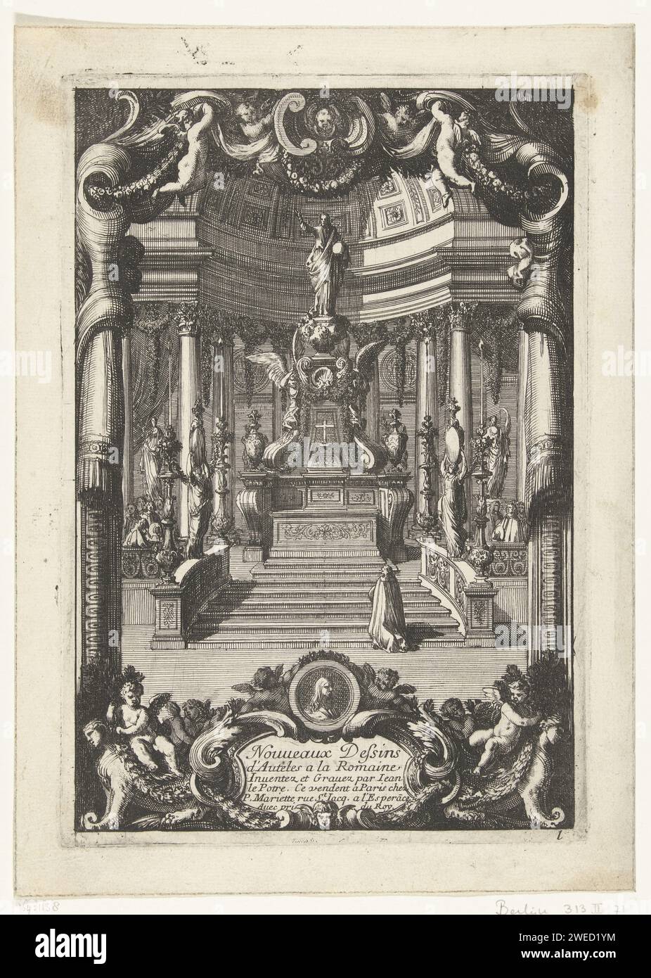 TITELBLAD: Noueaux drawings of altars at La Romaine, Jean Lepautre, c ...