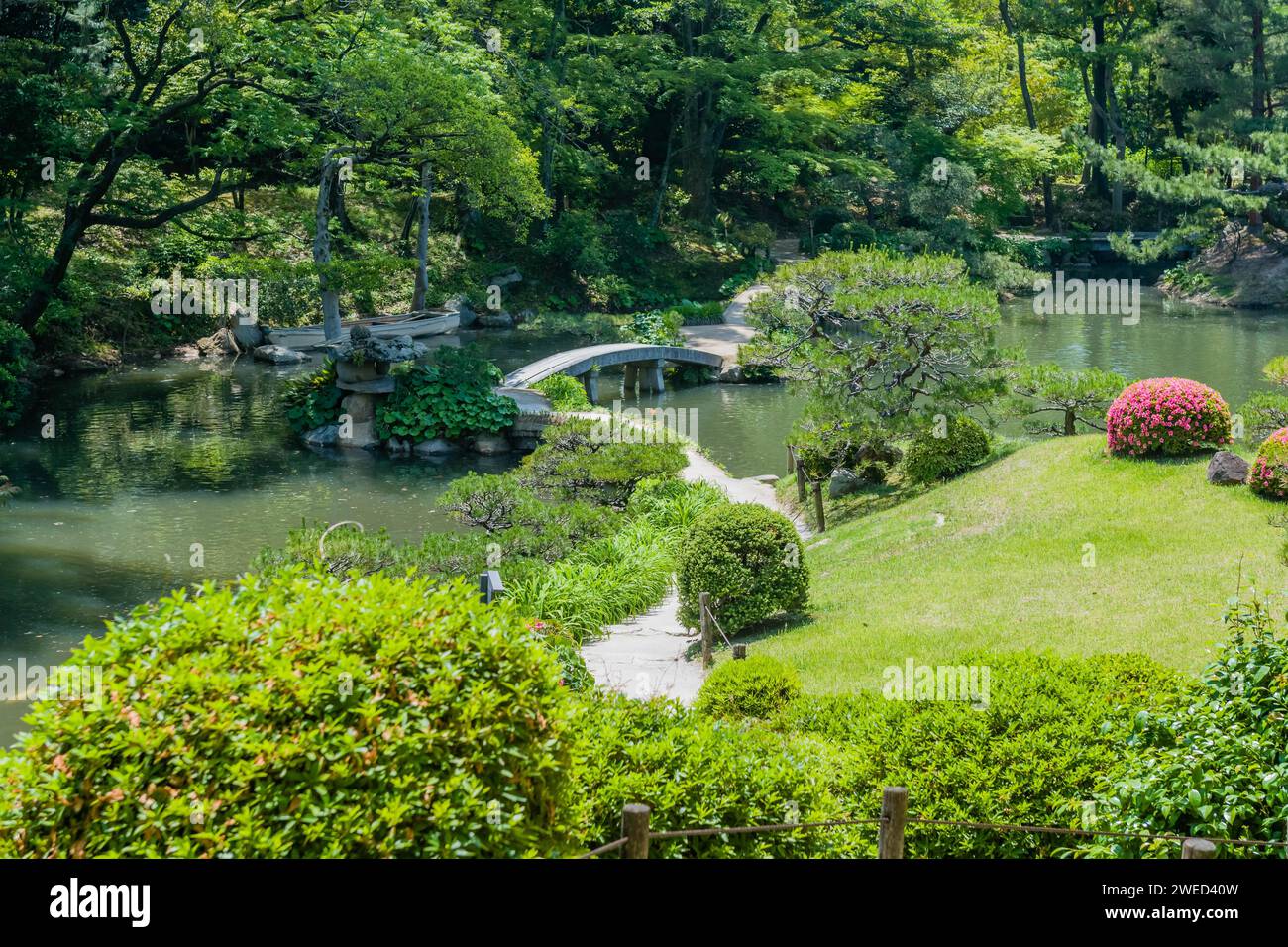 Peaceful landscape of Shukkeien Gardens in Hiroshima, Japan Stock Photo ...