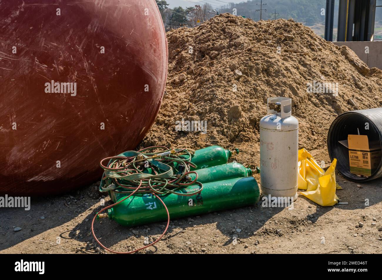 Chungju, South Korea, March 22, 2020: For editorial use only. Welding ...
