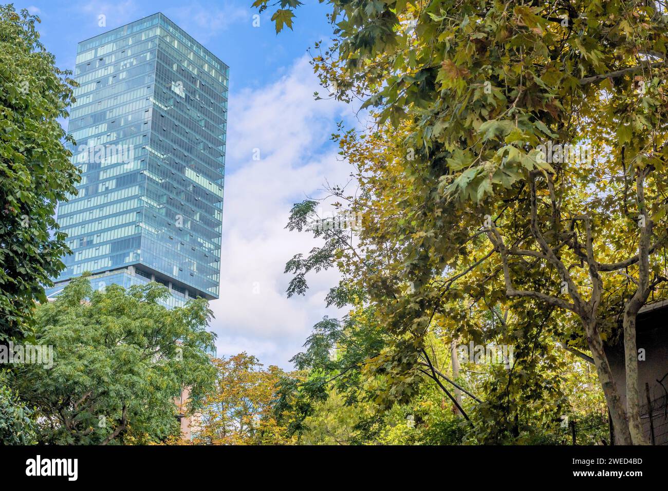 Square building with glass window facade in Istanbul, Turkiye Stock ...