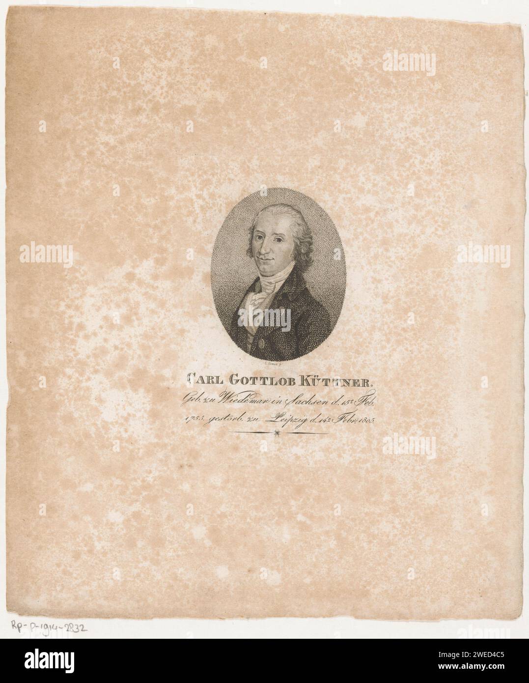 Portrated van Karl Gottlob Küttner, Christian Sleer, 1805 - 1855 print ...