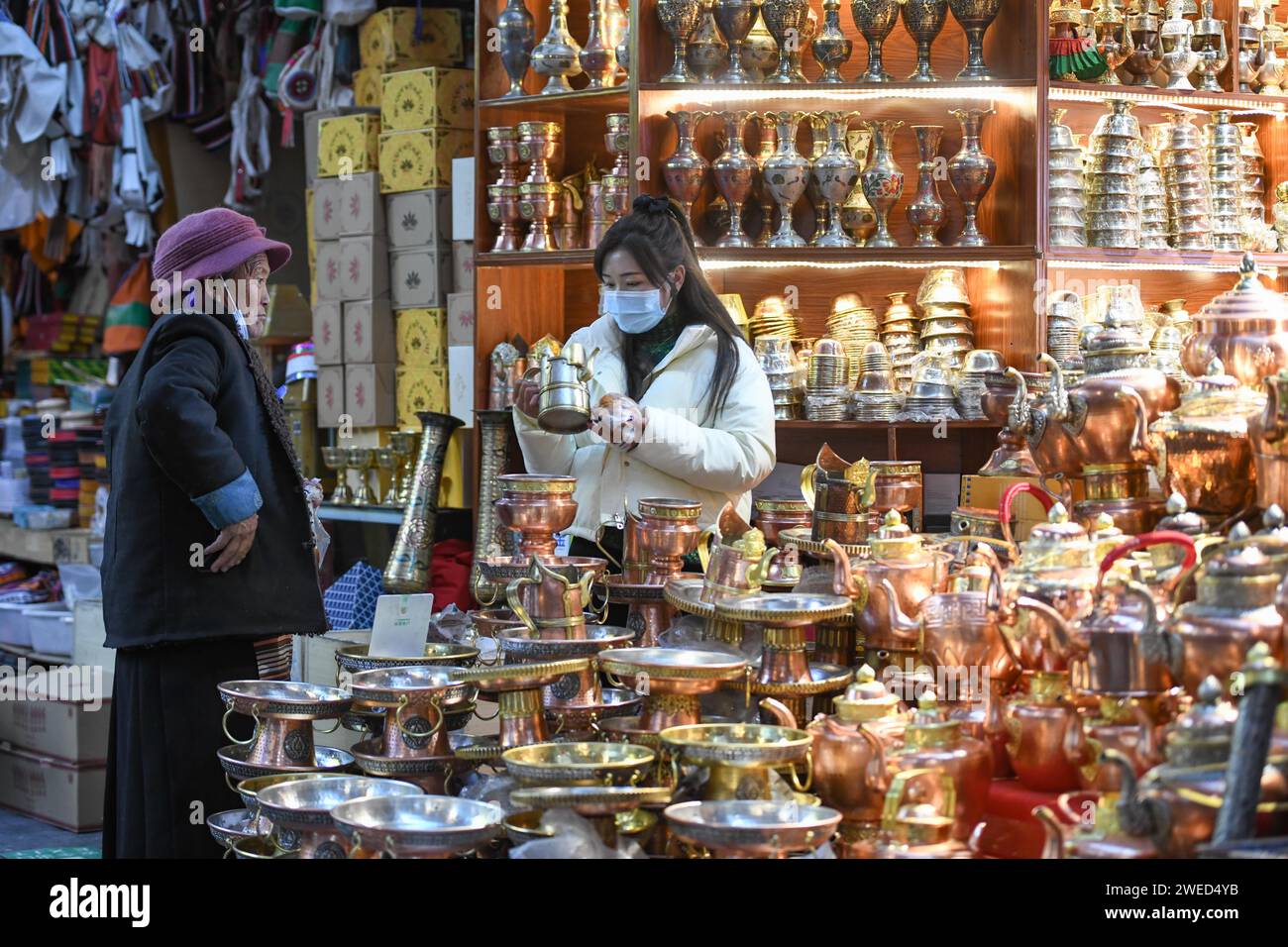 **CHINESE MAINLAND, HONG KONG, MACAU AND TAIWAN OUT** People shop at a ...