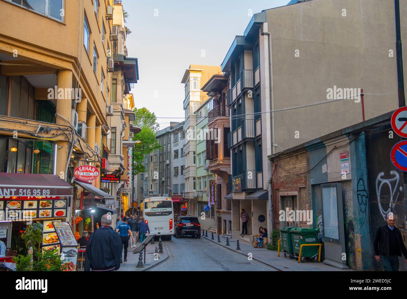 Historic building on Peykhane Caddesi Street in Sultanahmet in historic ...