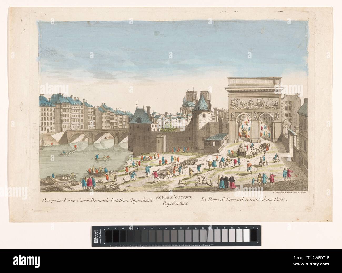 View of the Porte Saint-Bernard and the Pont de la Tournelle over the ...