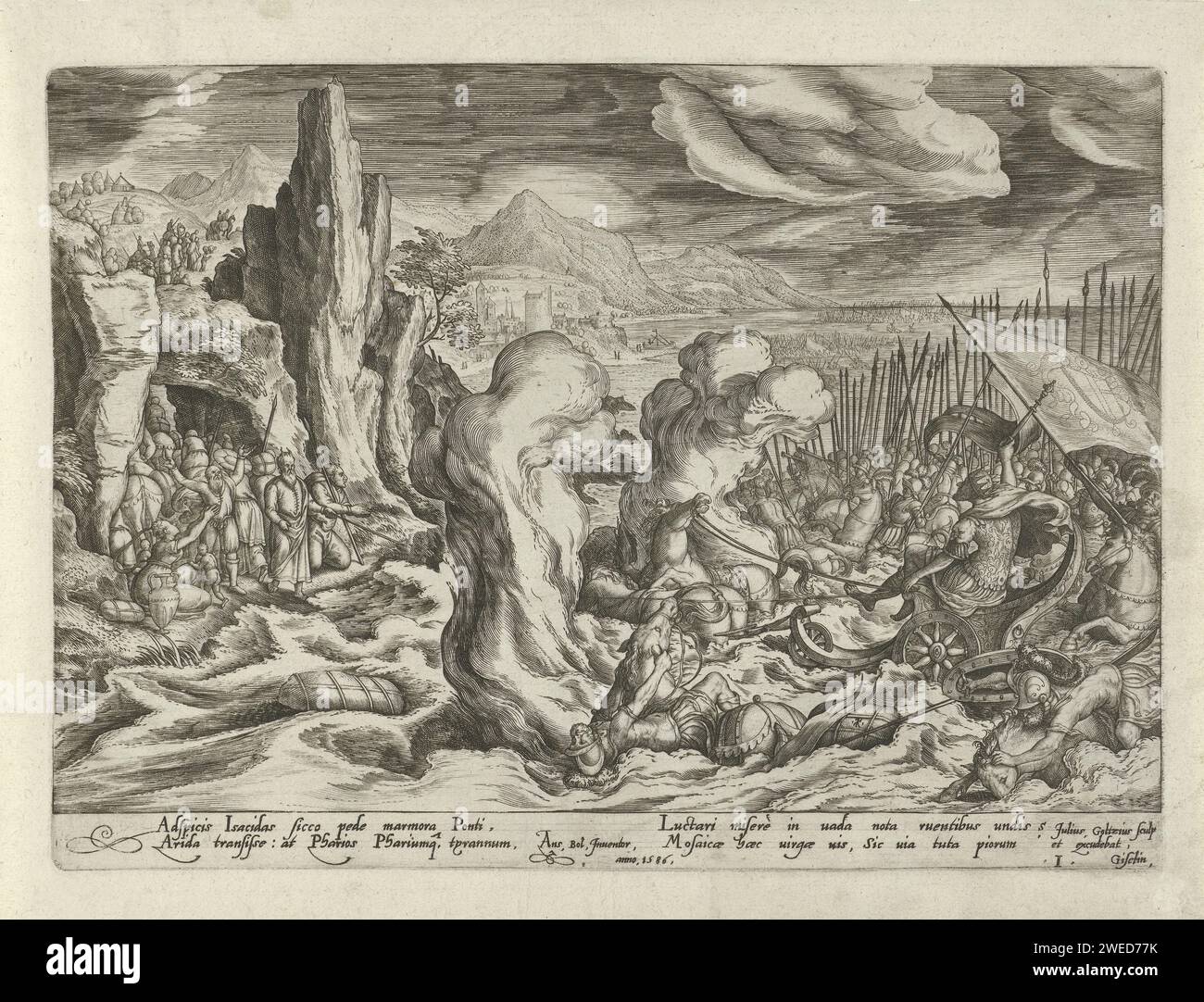 Destruction of the Egyptian army in the Red Sea, Julius Goltzius, After ...