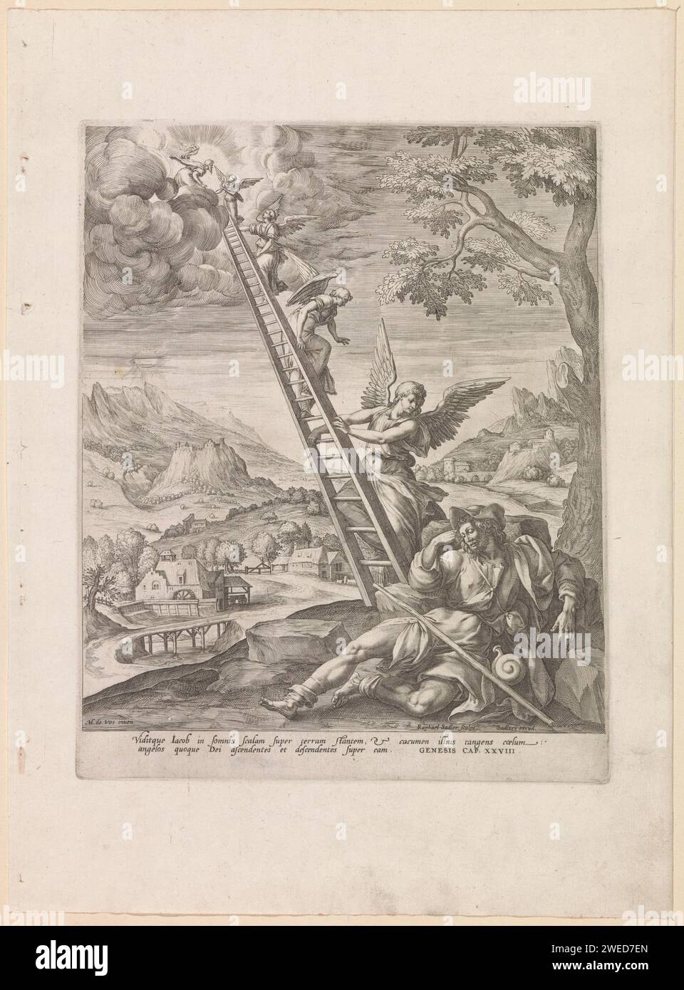 Jakobs Ladder, Raphaël Saddleer (I), After Maerten de Vos, 1580 print ...