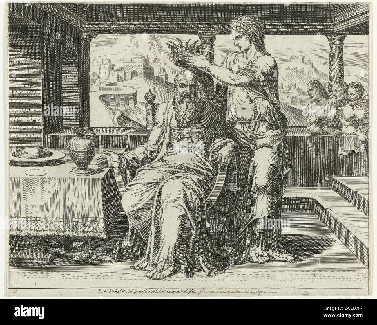 The virtuous woman crowns her husband, Dirck Volckertsz. Coornhert ...