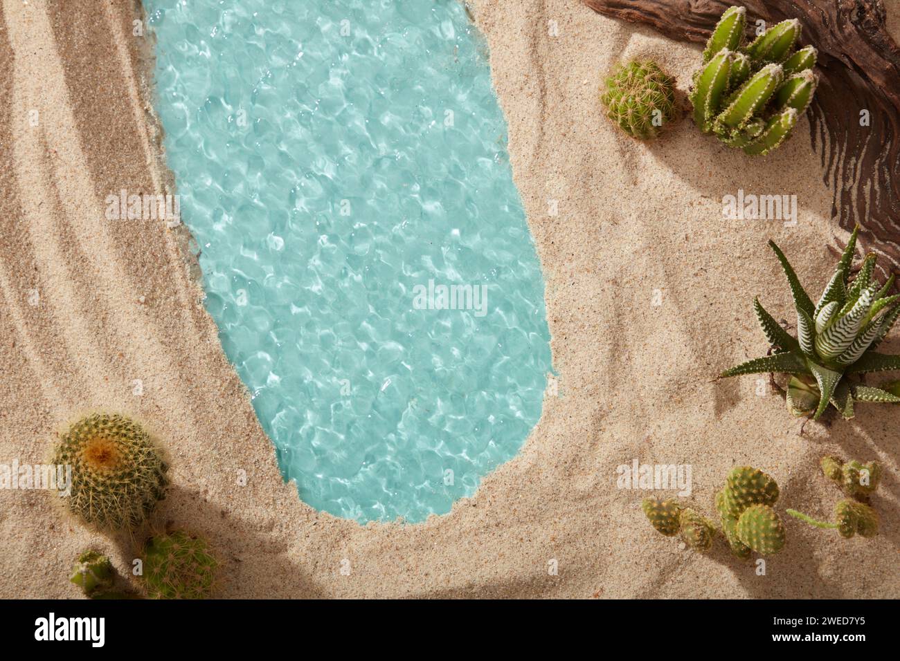 Top view of a lake with water texture with splashes and waves in ...