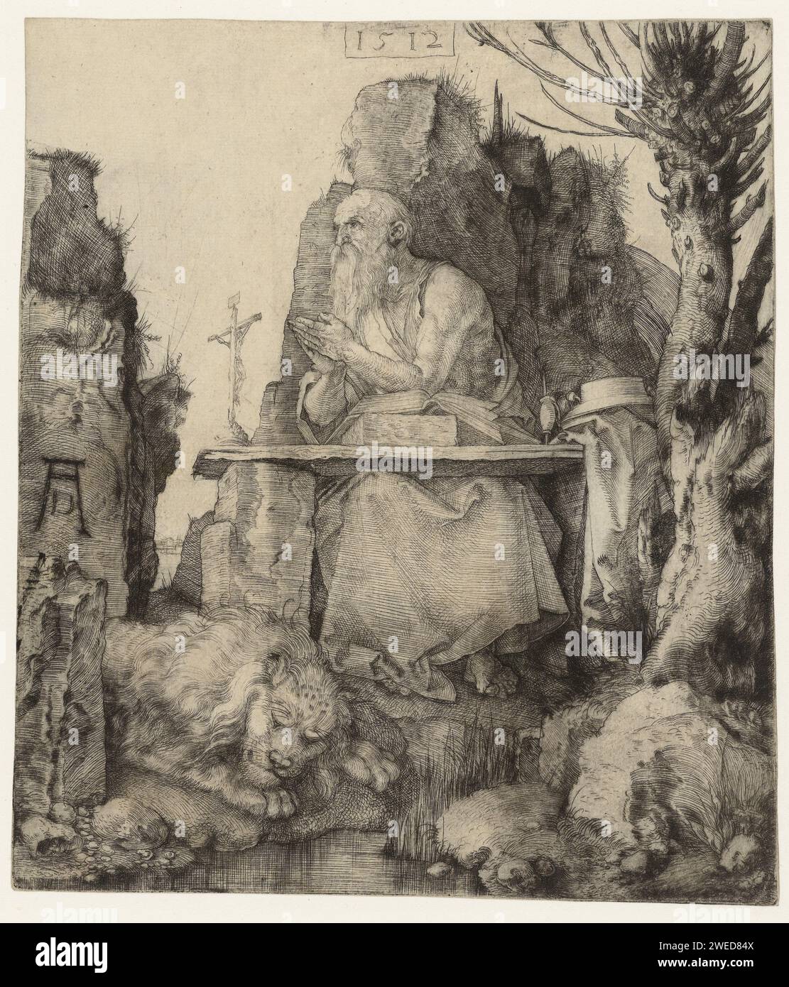 St Jerome in the Wilderness, Albrecht Dürer, 1512 print The Holy ...