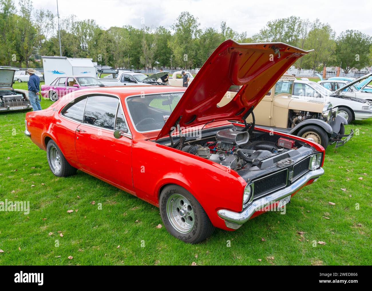 1968 Holden Monaro HK 253 V8 Trimatic Coupe in red at a car show at ...