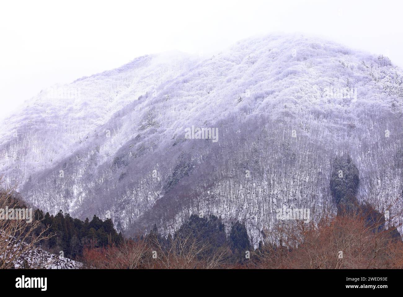 Mountains near village of Shirakawa-go located in Gifu Prefecture ...