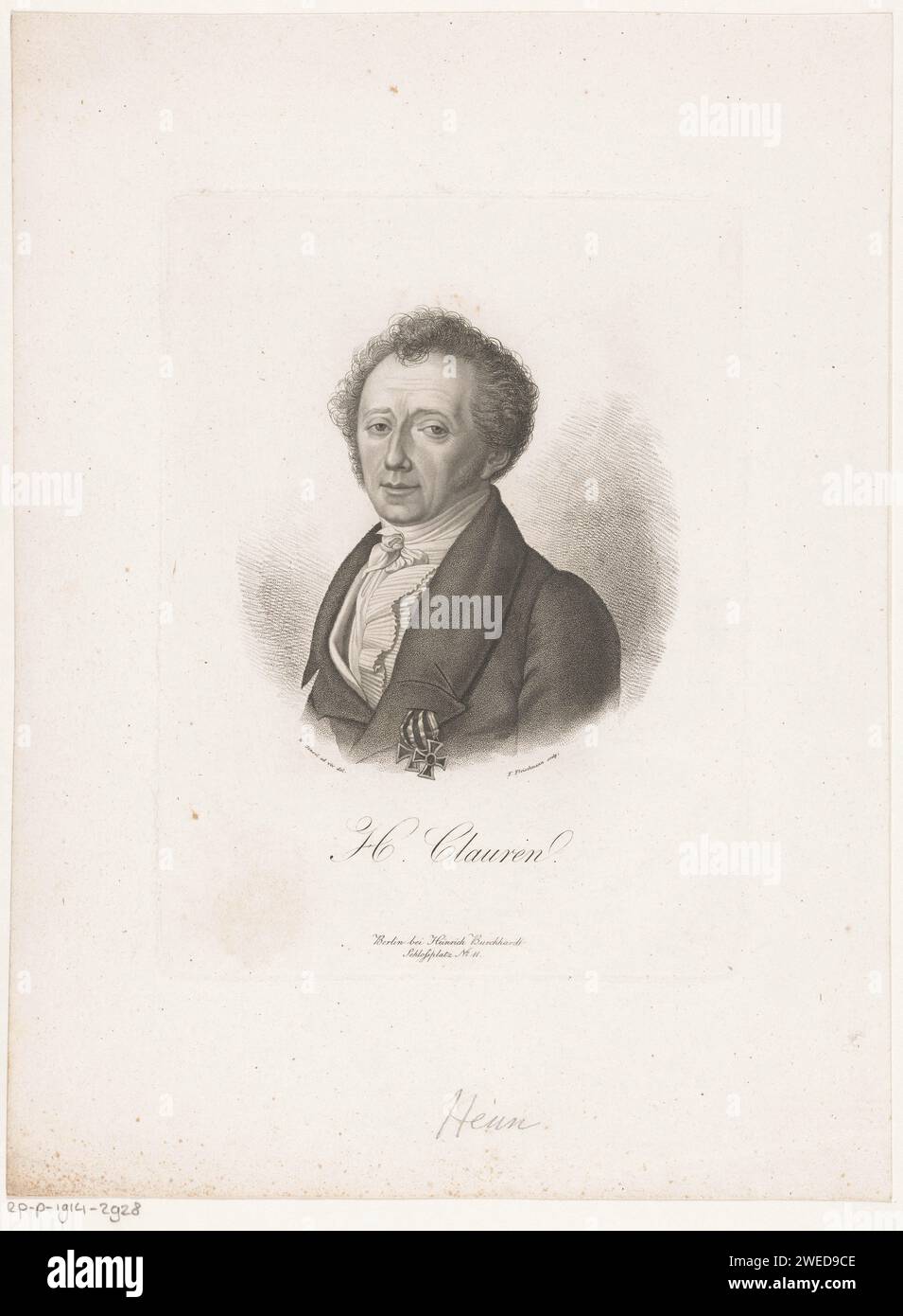 PortraT van Heinrich Clauren, Friedrich Fleischmann, after Wilhelm ...