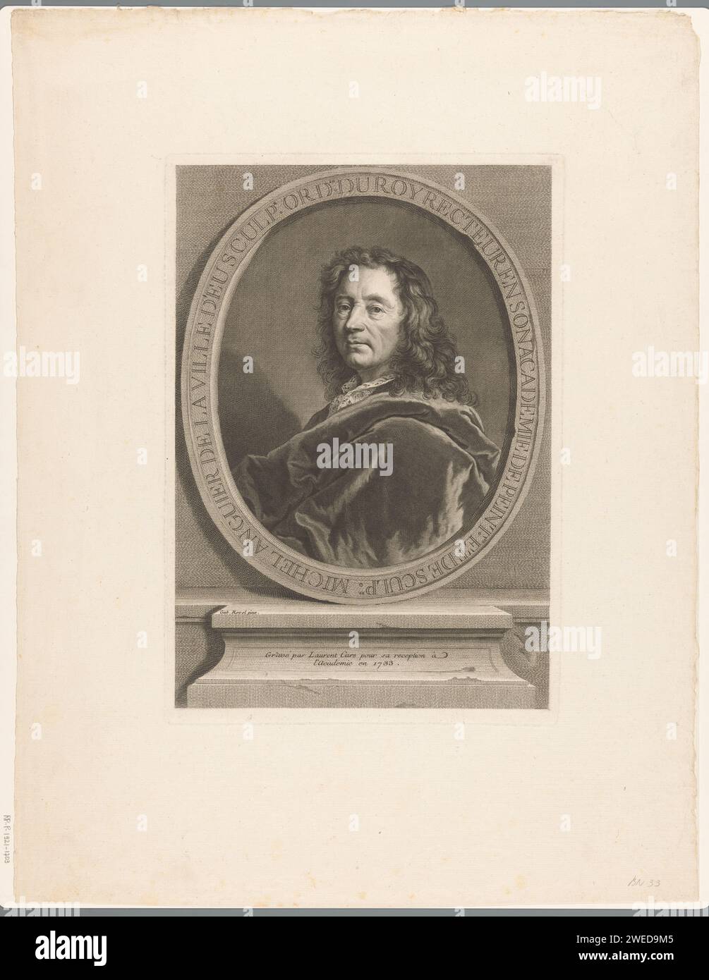 Portret van Michel Anguier, Laurent Cars, after Gabriel Revel, 1733 ...