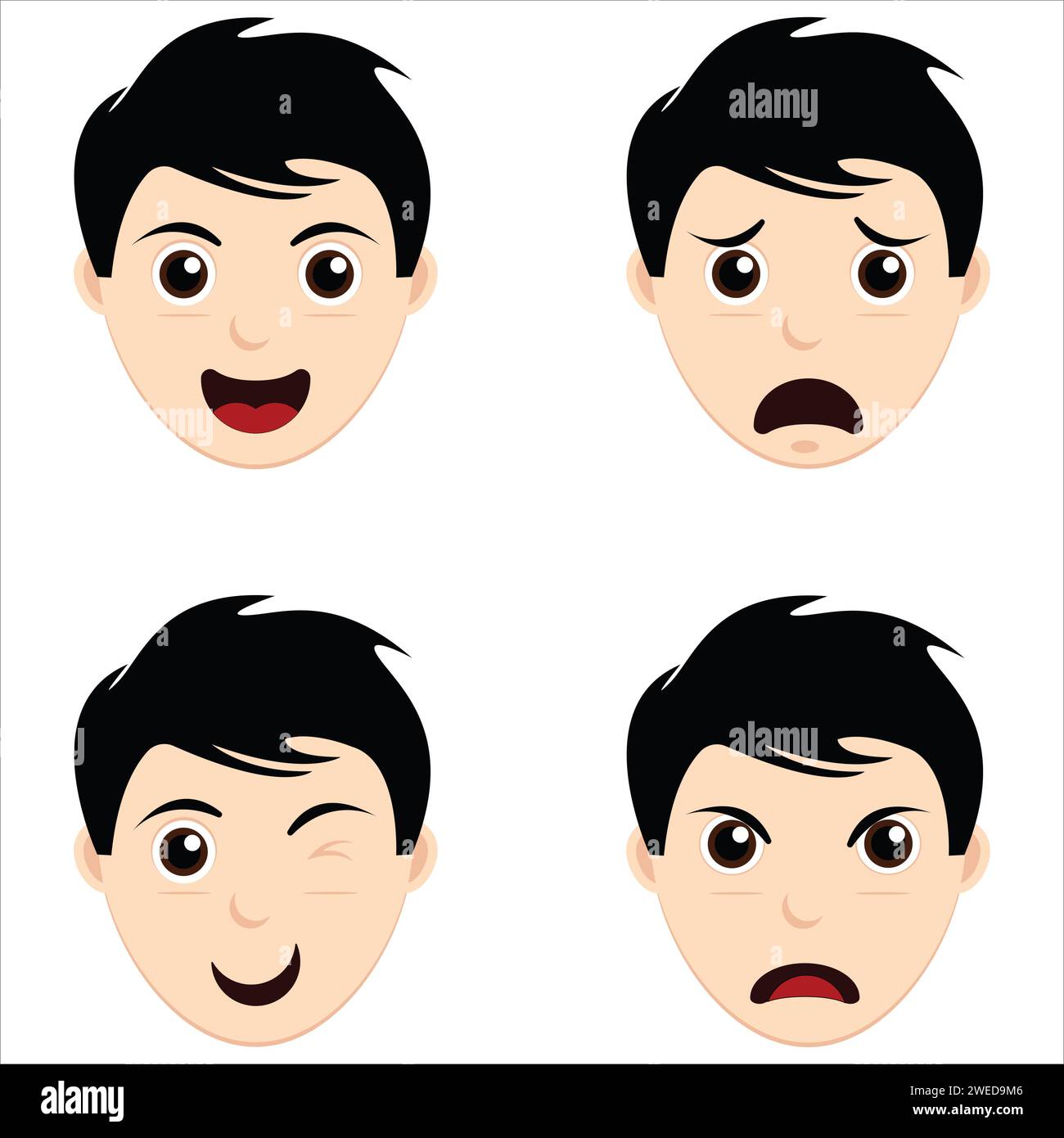 Various facial expressions Stock Vector Images - Alamy