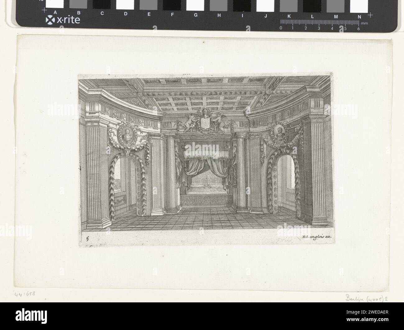 Wall layout with Tuscan columns and pilasters, Jean Marot (I), 1629 ...
