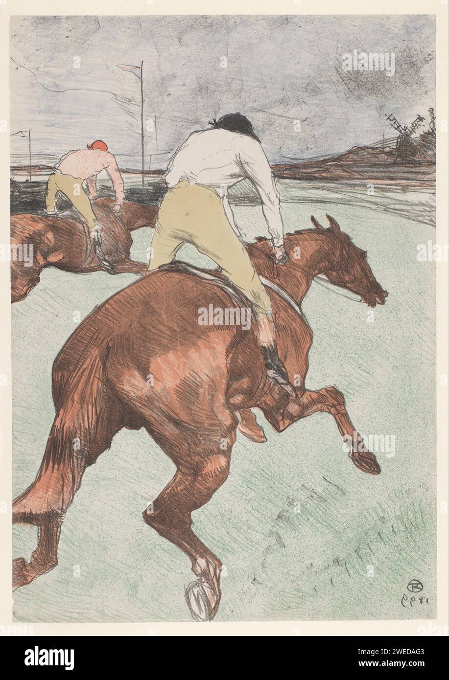 ‘Le Jockey’, Henri de Toulouse-Lautrec, 1899 print Paris paper jockey ...