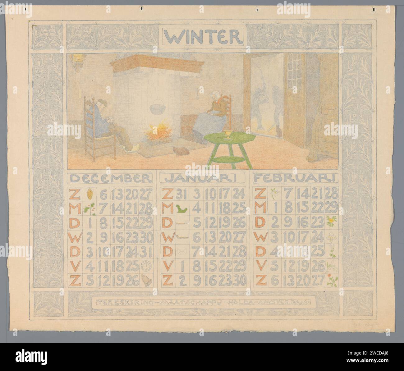Calendar magazine for Winter 1903-1904 of the insurance company Holda ...