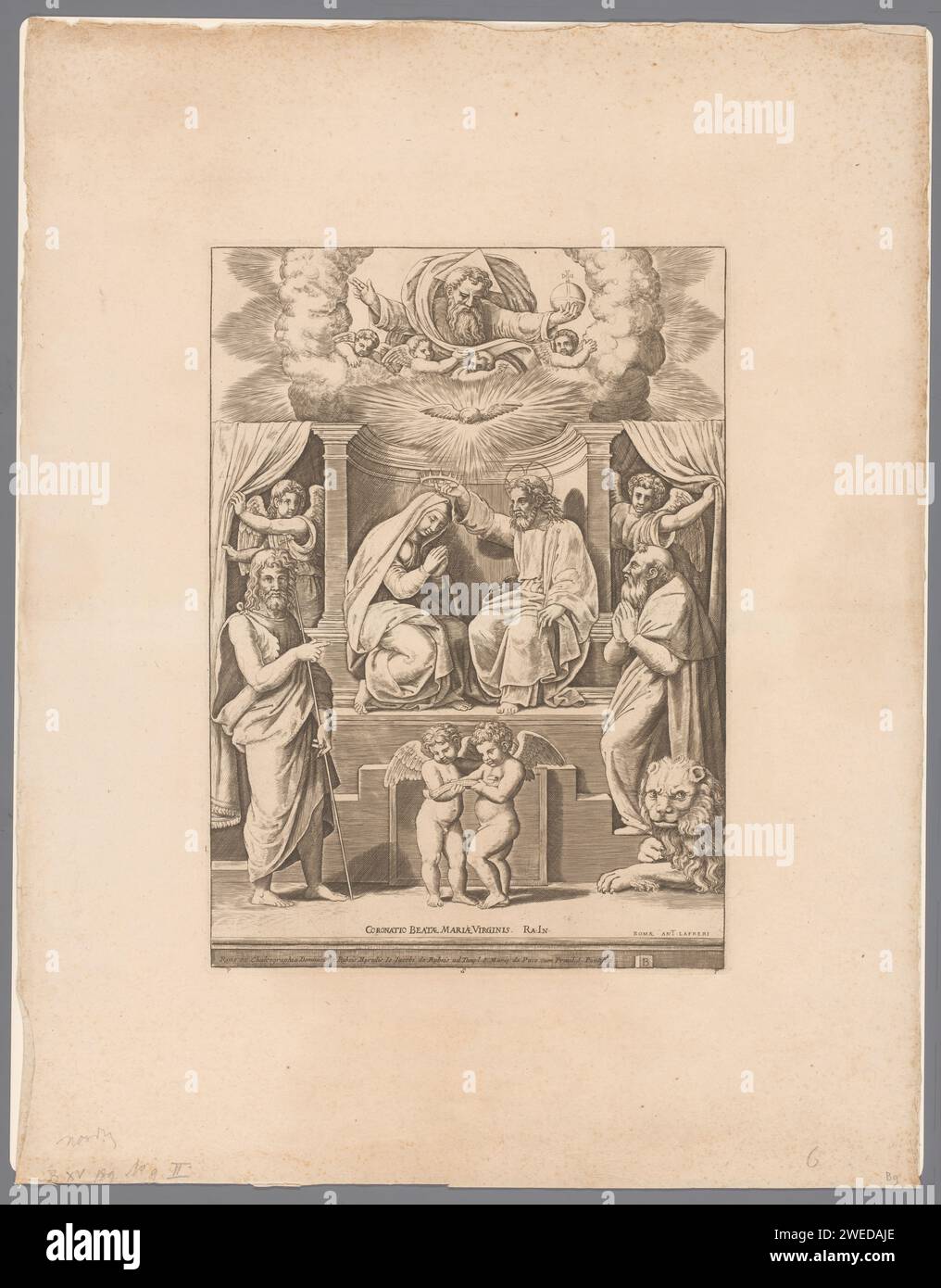 Maria Crowned by Christ, Master of De Dobbelsteen, After Rafaël, 1691 ...