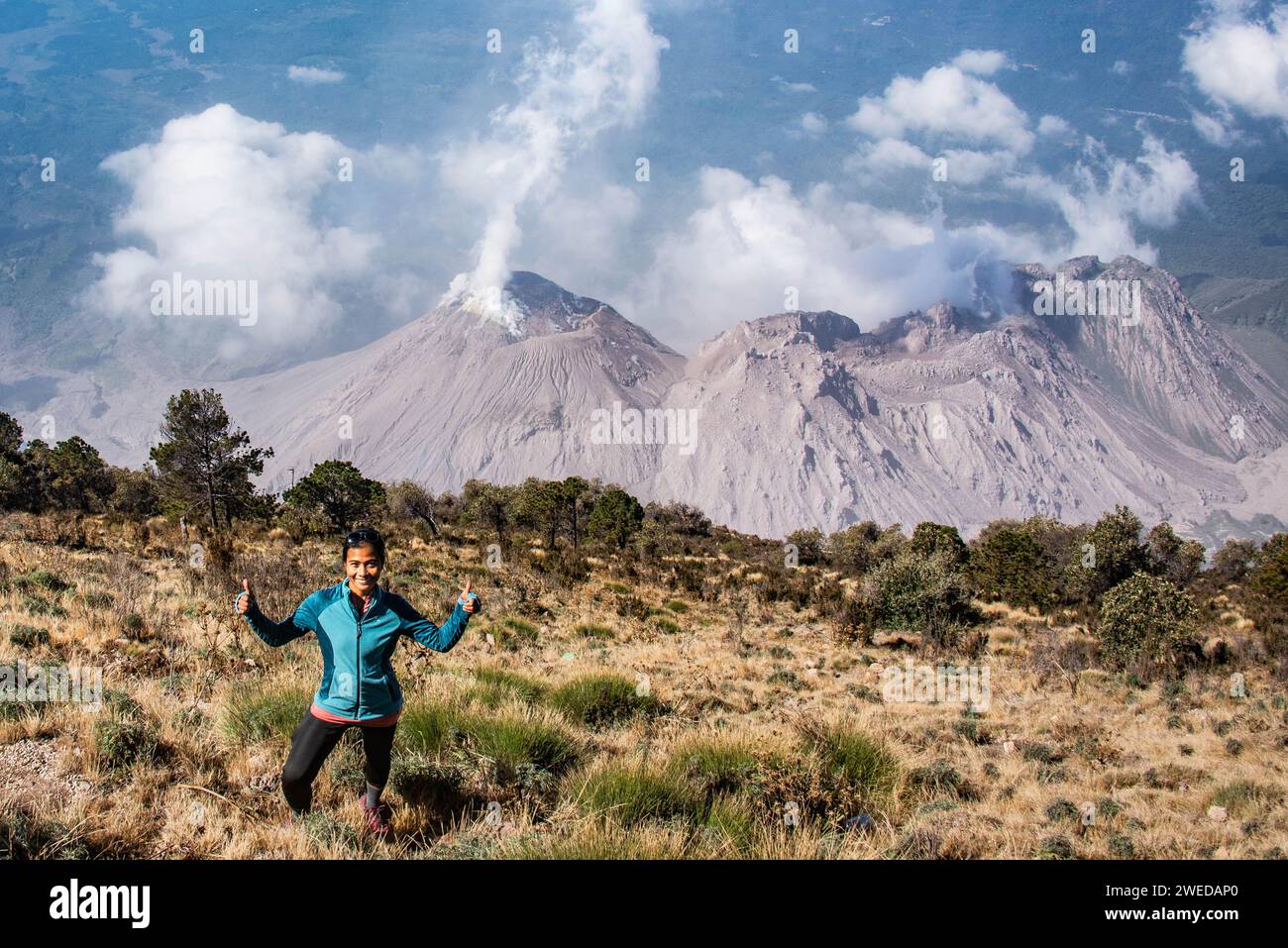 Santiaguito lava dome erupting off Santa Maria volcano, Quetzaltenango ...