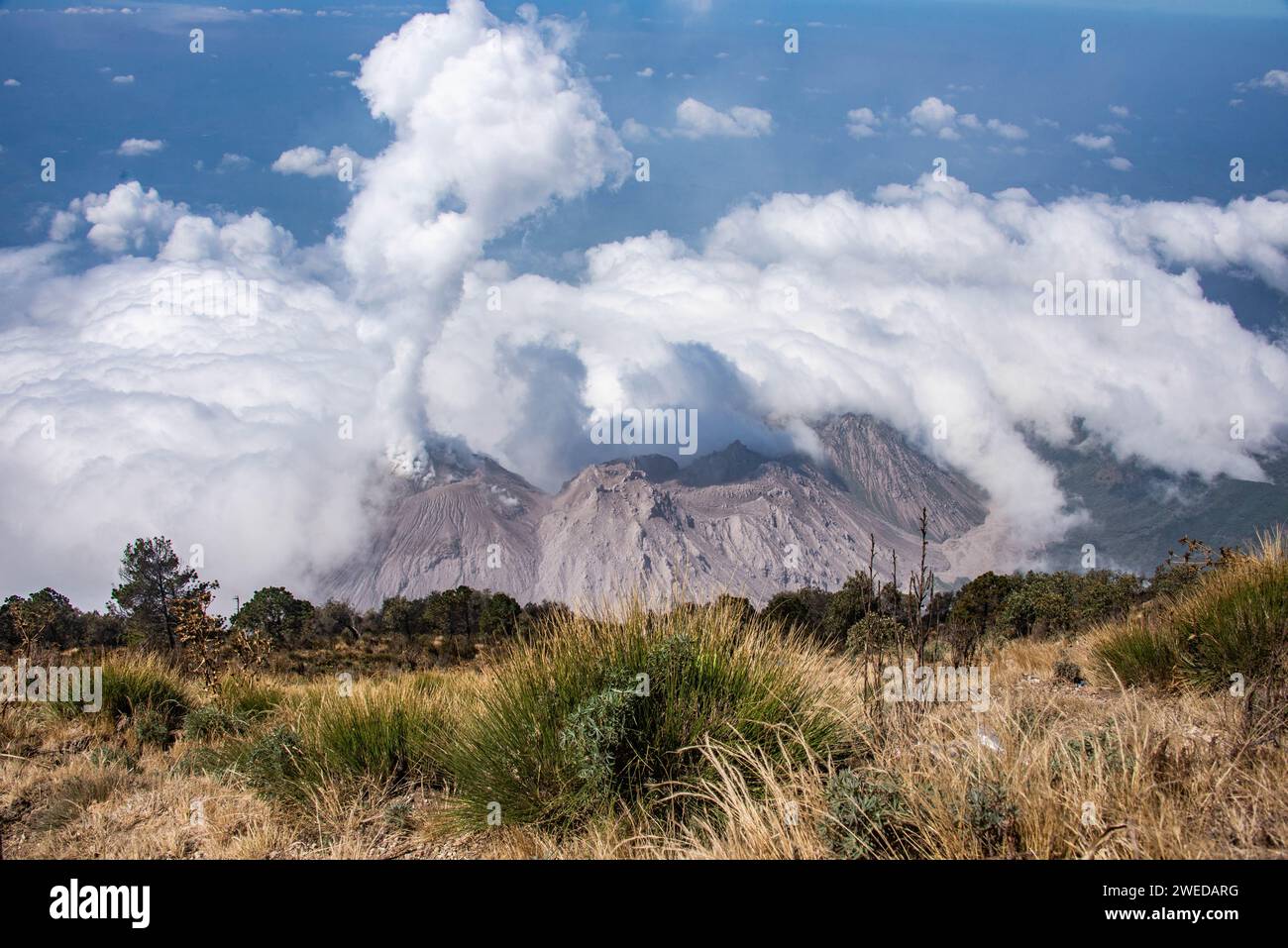 Santiaguito lava dome erupting off Santa Maria volcano, Quetzaltenango ...