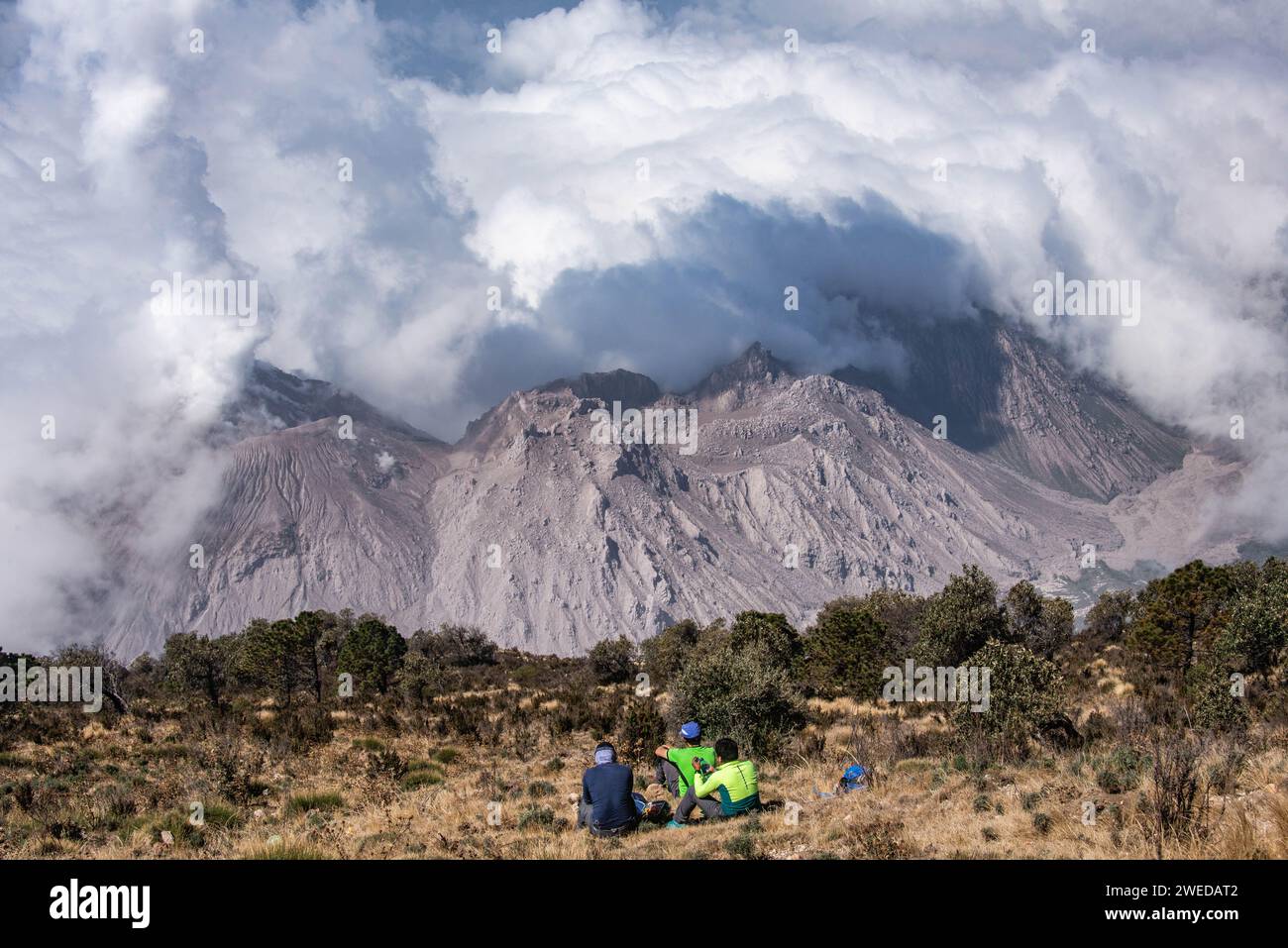 Santiaguito lava dome erupting off Santa Maria volcano, Quetzaltenango ...