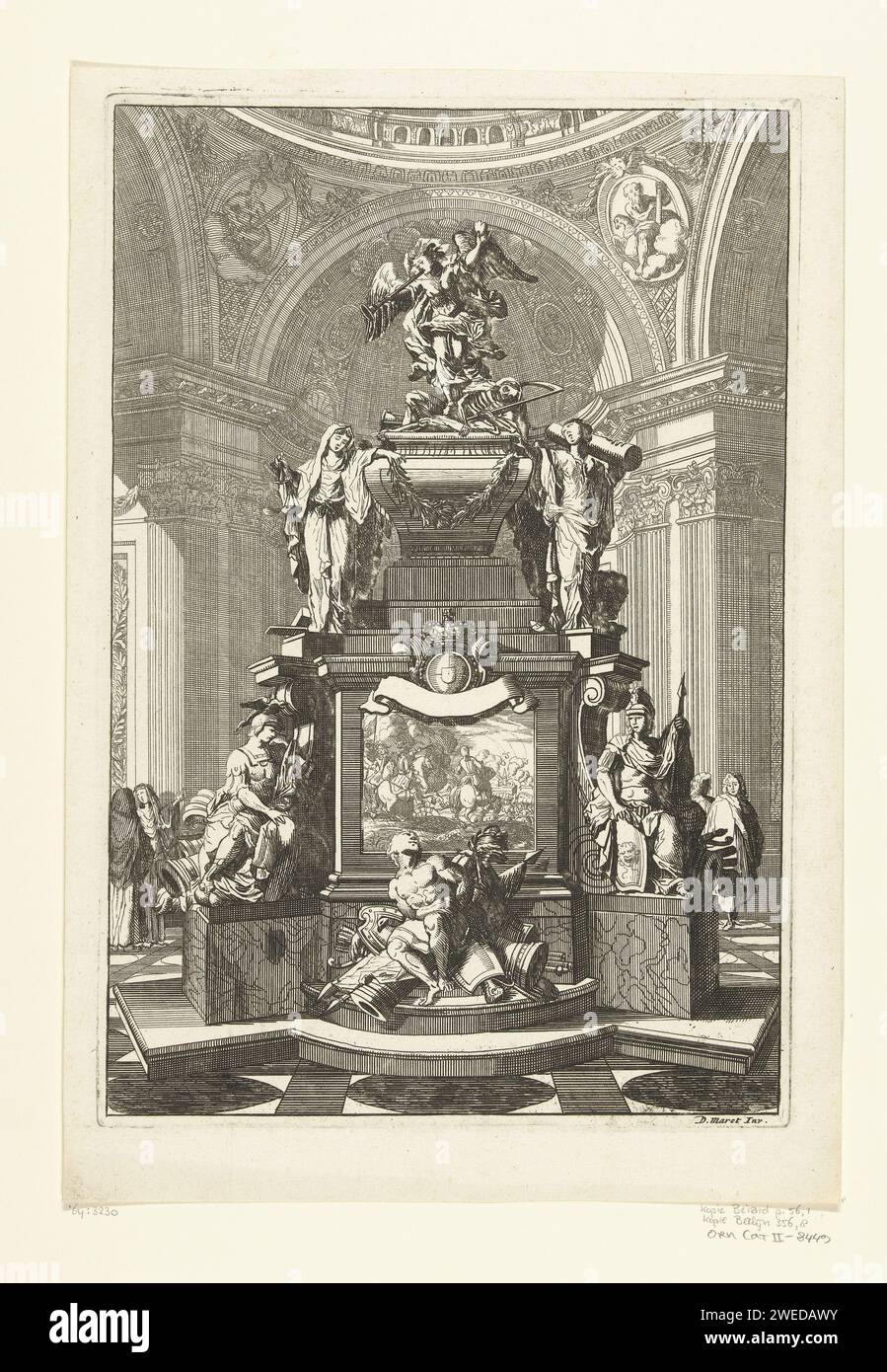 Burial monument with Victoria and Death, Anonymous, After Daniël Marot ...