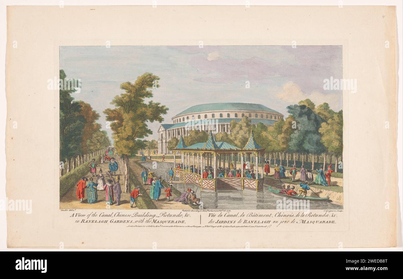 View of the Rotunda and the Chinese pavilion on the canal in Ranelagh ...