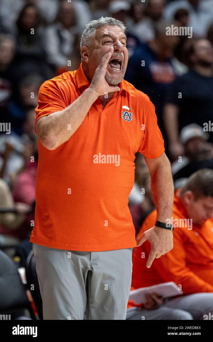Auburn head coach Bruce Pearl coaches his players against Alabama ...