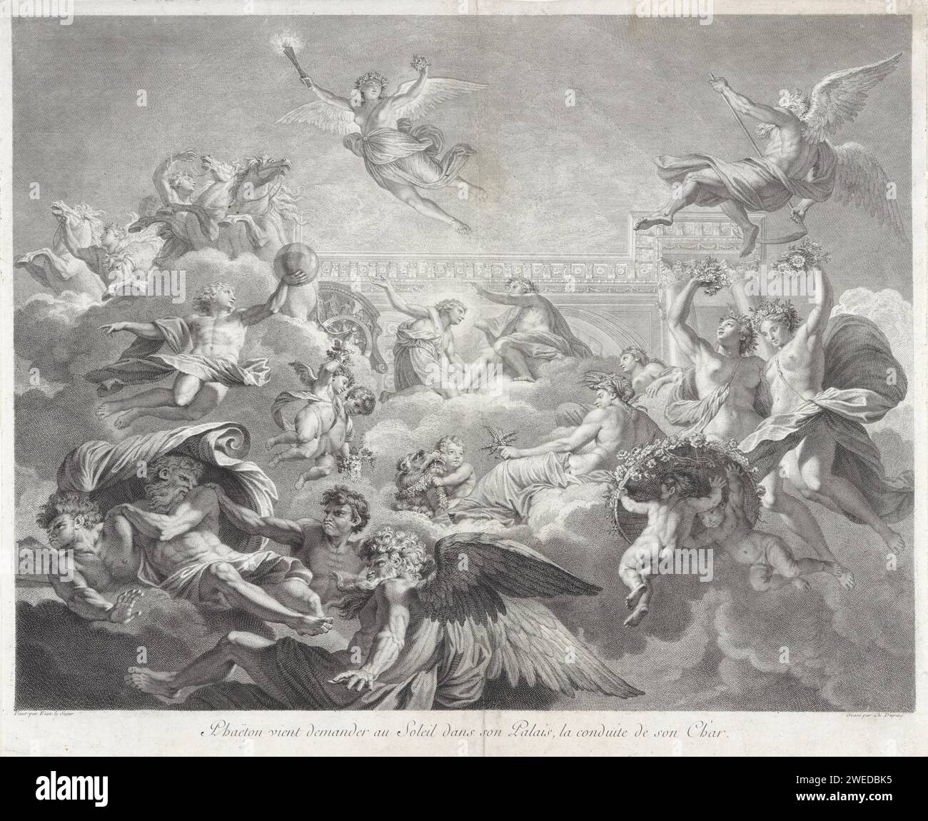 Phaëton in Apollo, Charles Dupuis, After Bernard Picart, After Eustache ...