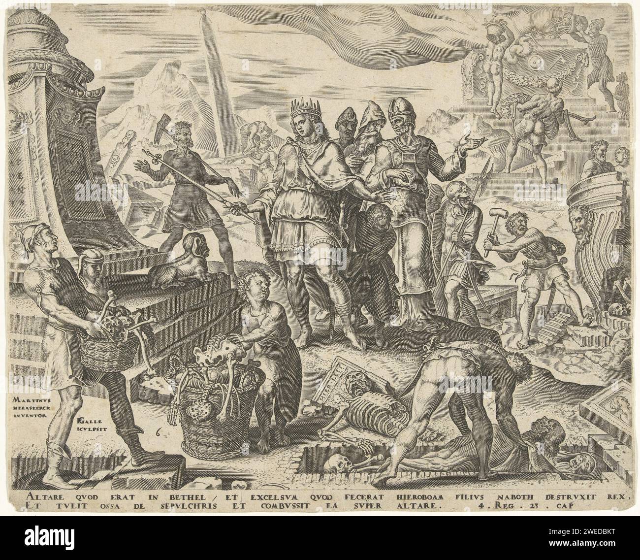 King Josia lets the sacrifice in Betel ineffective, Philips Galle ...